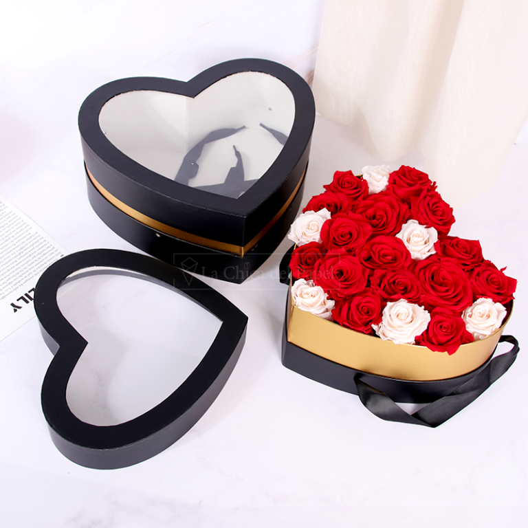 CAJA DE CARTÓN RÍGIDO EN FORMA DE CORAZÓN