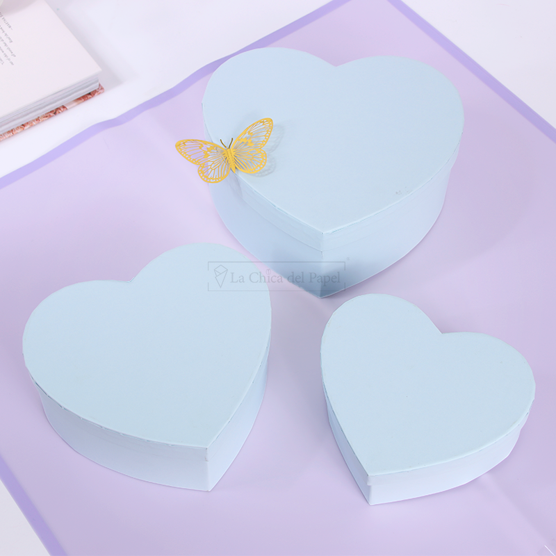 SET DE 3 CAJAS EN FORMA DE CORAZÓN